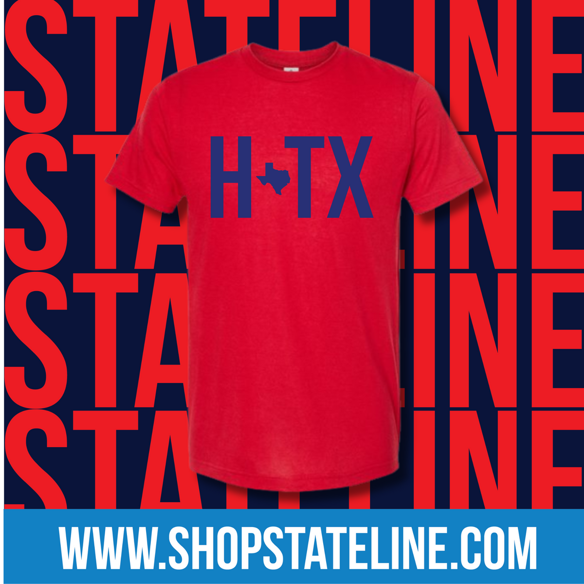 HTX NAVY - RED UNISEX – State Line Designs